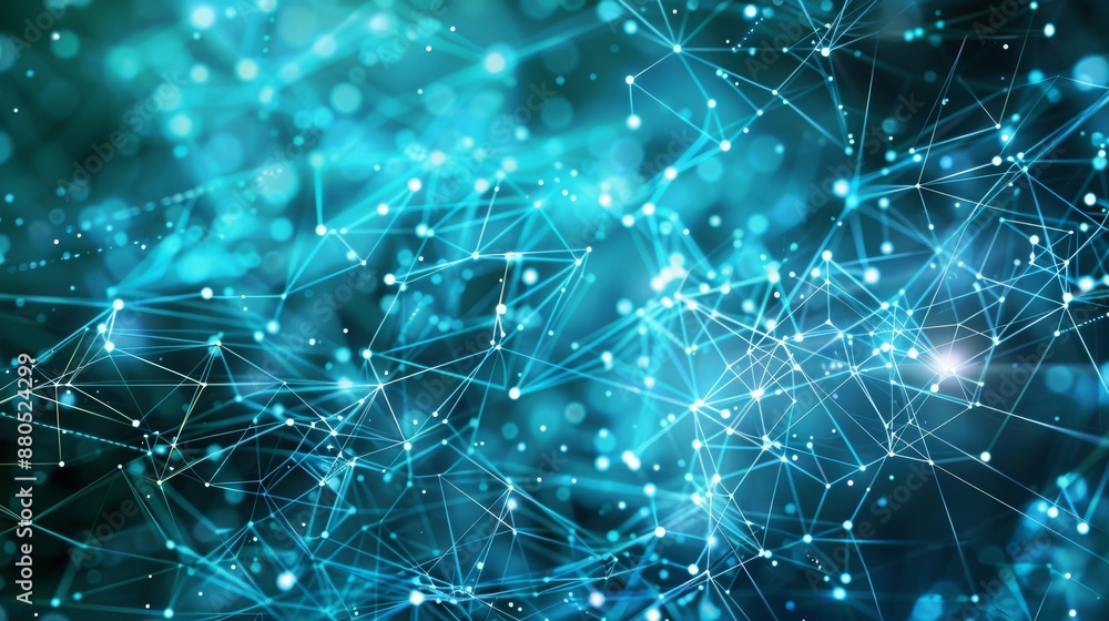 Artificial neurons, global data connections - Blue and green technology ...