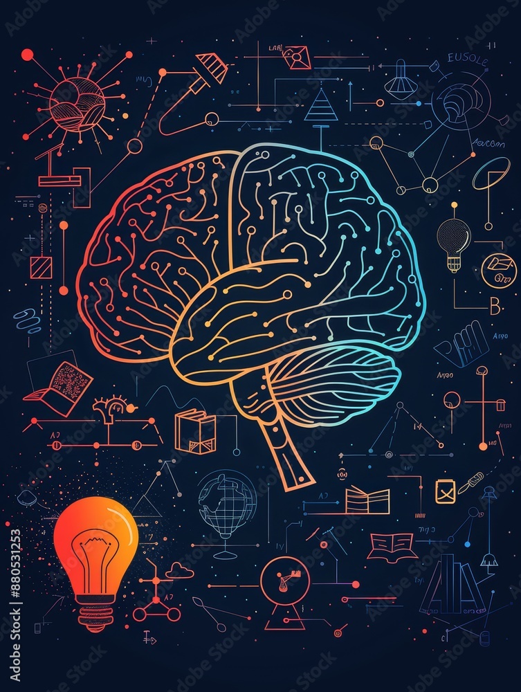 Human Brain with Idea Lightbulb - Innovation, Creativity and ...