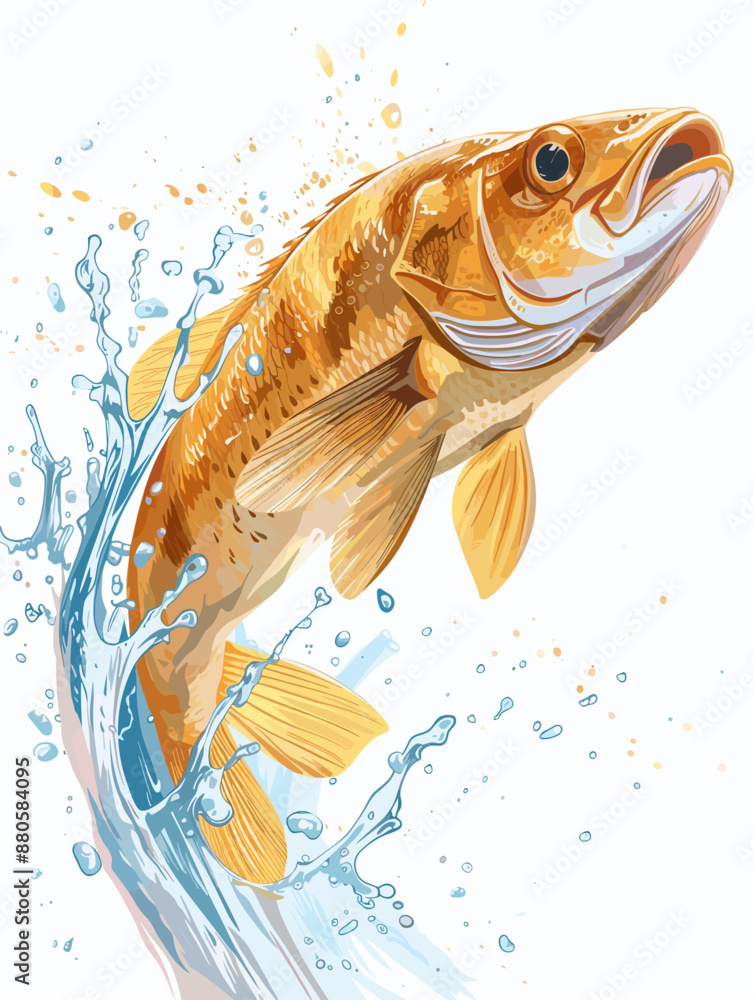 T-shirt design of a freshwater fish vector t shirt design of bass ...