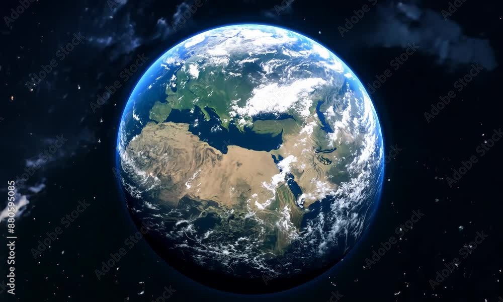 A stunning view of Earth from space, showcasing the diverse landscapes ...