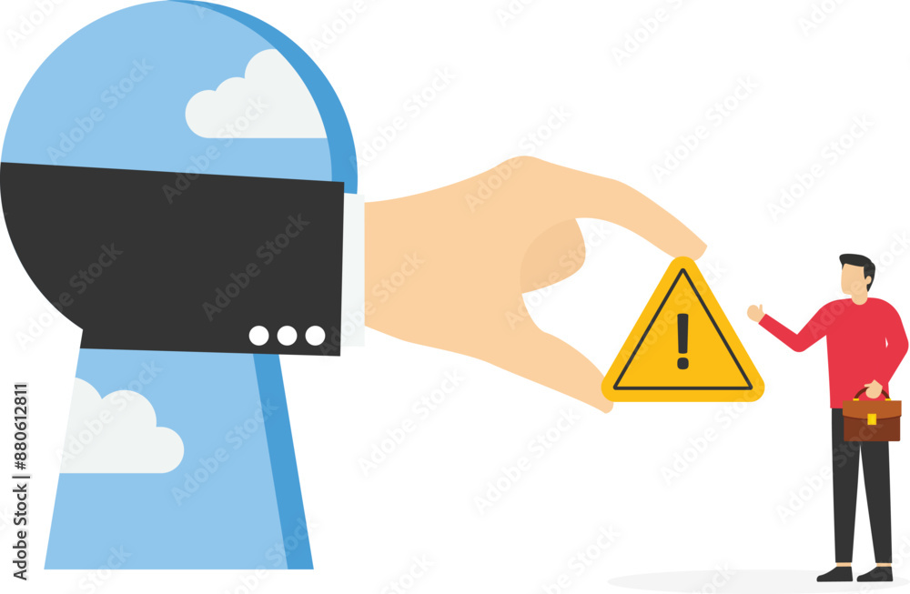 Vetor de Boss hand give exclamation attention sign business people ... Vetor de Boss hand give exclamation attention sign business people ...