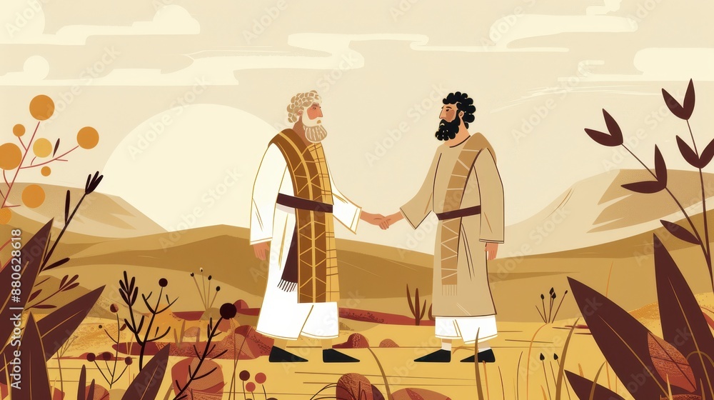 Genesis : The Birth of Esau and Jacob , Biblical Illustration of the ...