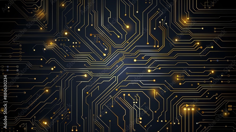 Abstract vector background featuring a high-tech circuit design with ...