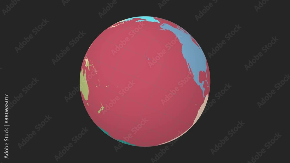 Rotating planet. Tilted sphere view. Slow speed planet rotation ...