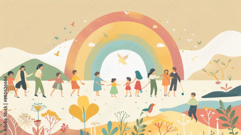 Genesis : Covenant of the Rainbow , Biblical Illustration of Noah's ...