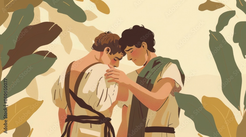 Genesis : Jacob Meets Esau , Biblical Illustration: Jacob and Esau ...