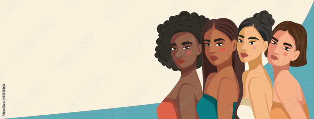 international Women's Day banner concept. Vector flat modern ...