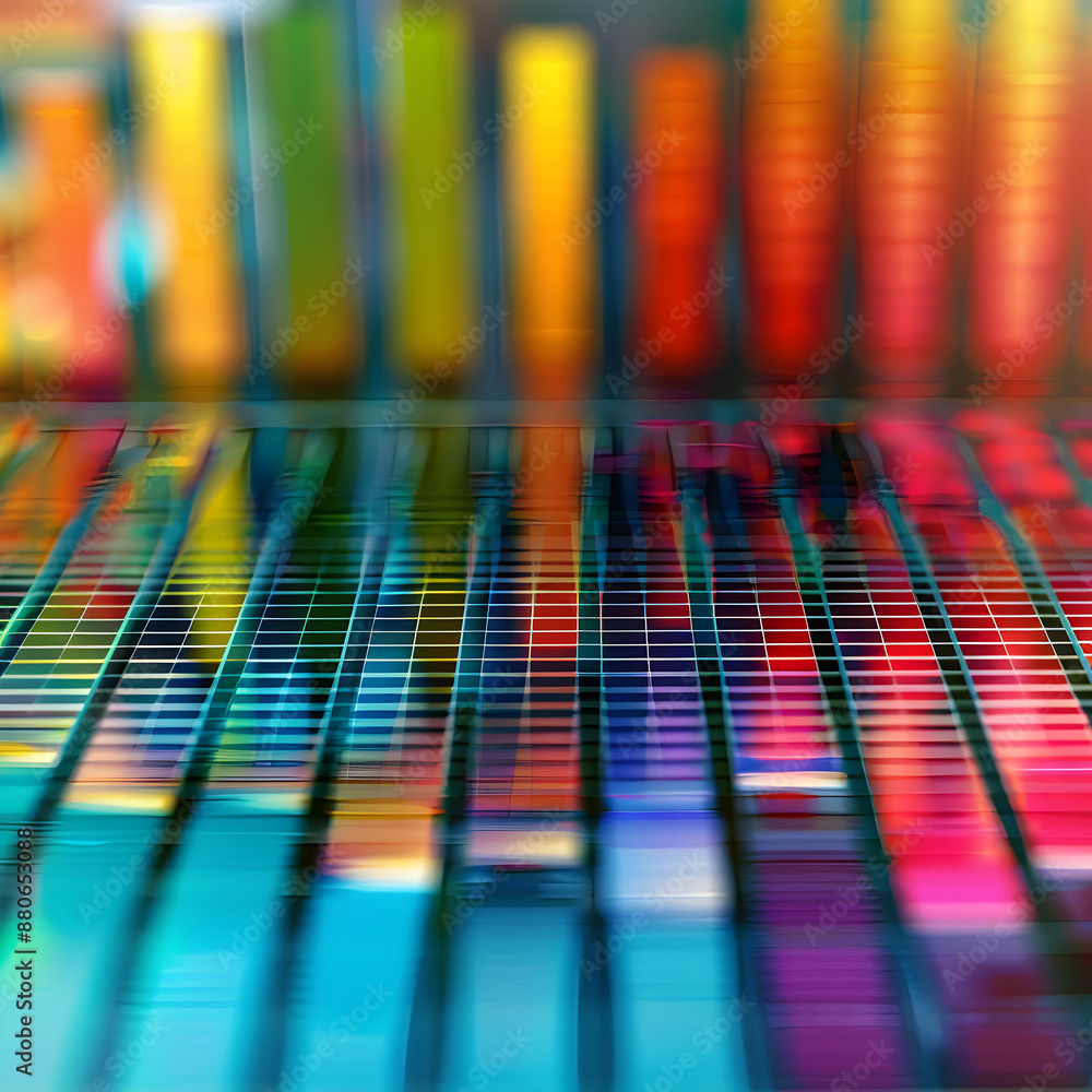 Color-Coded Statistical Bar Chart Showing Categories and Numerical Data ...