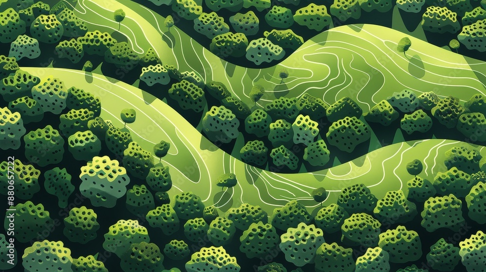 green valley flat design top view fertile land animation Split ...