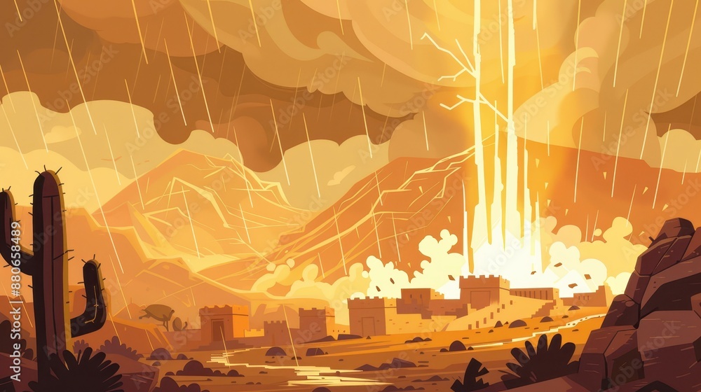 Genesis : Sodom and Gomorrah , Biblical Illustration of Fire and ...