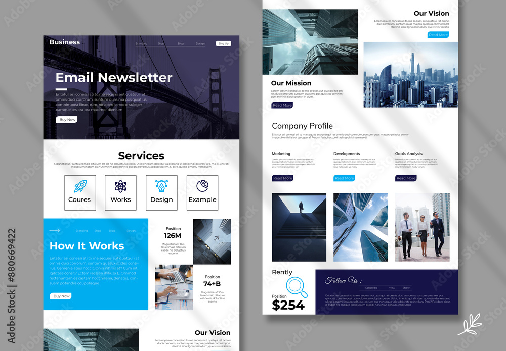 Email News Letter Layout Stock Template | Adobe Stock