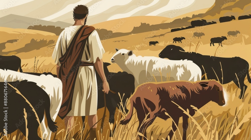 Genesis : Jacob and Laban , Biblical Illustration of Jacob Using ...