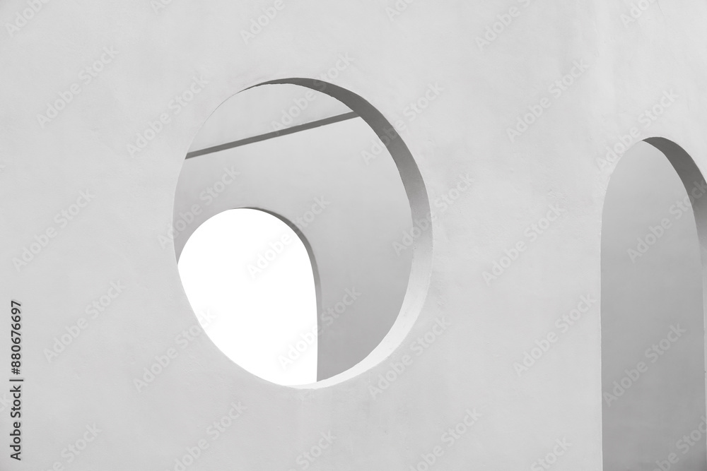 White Concrete building with open frame window isolated,Architecture ...