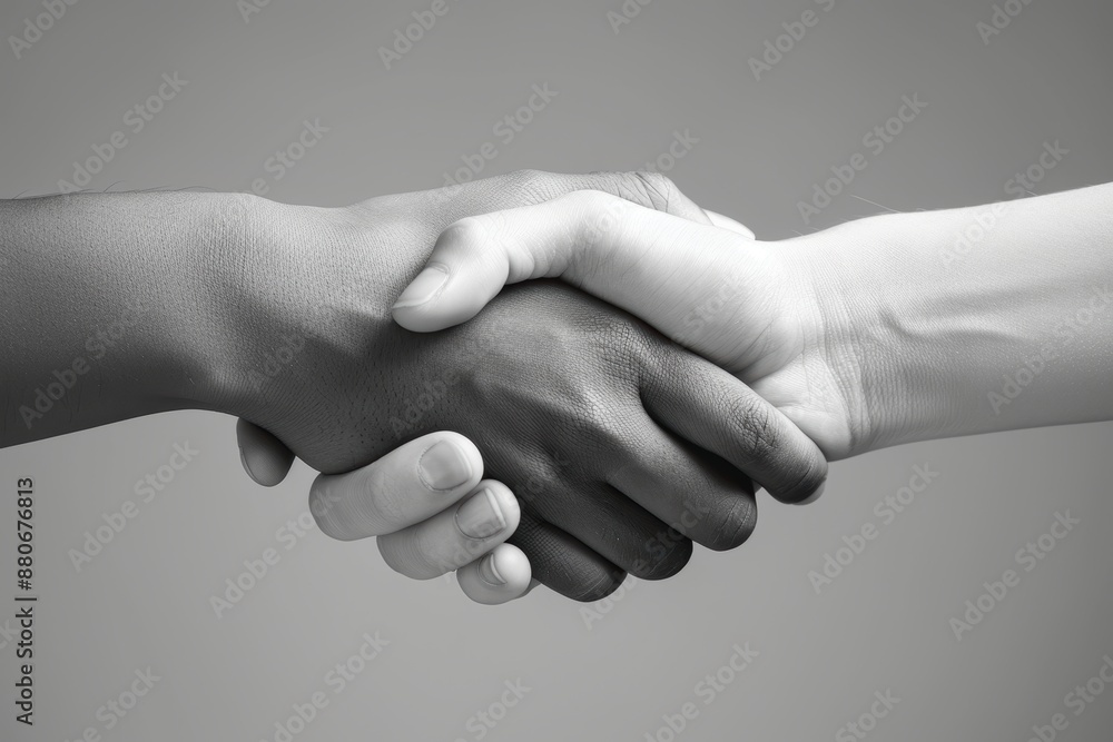 A powerful black and white photograph of two hands demonstrating unity ...