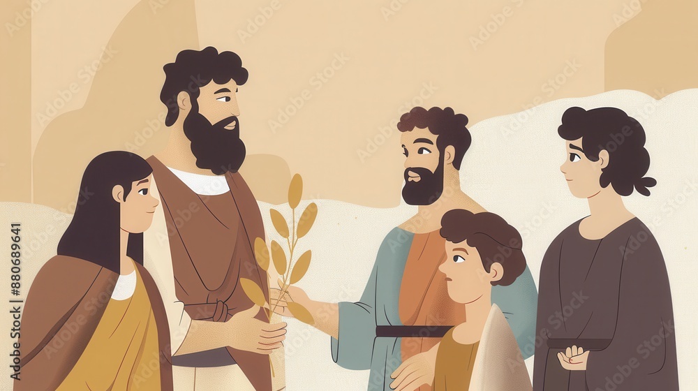 Genesis : Jacob and Laban , Biblical Illustration of Laban Introducing ...