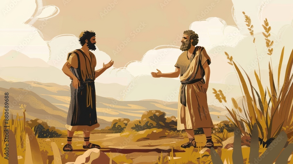 Genesis : Jacob Meets Esau , Biblical Illustration: Jacob and Esau ...