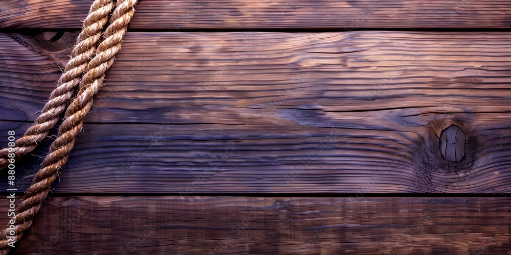 Vintage nautical design with blank panel aged wood ropes navy ship ...