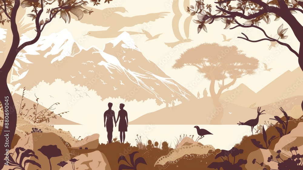 Genesis : Adam and Eve , Biblical Illustration of Adam and Eve’s ...