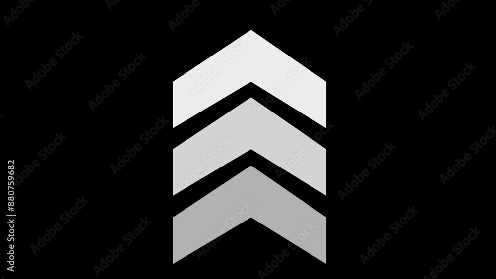 Animation of sweep arrow icon, upward and transparent with black ...
