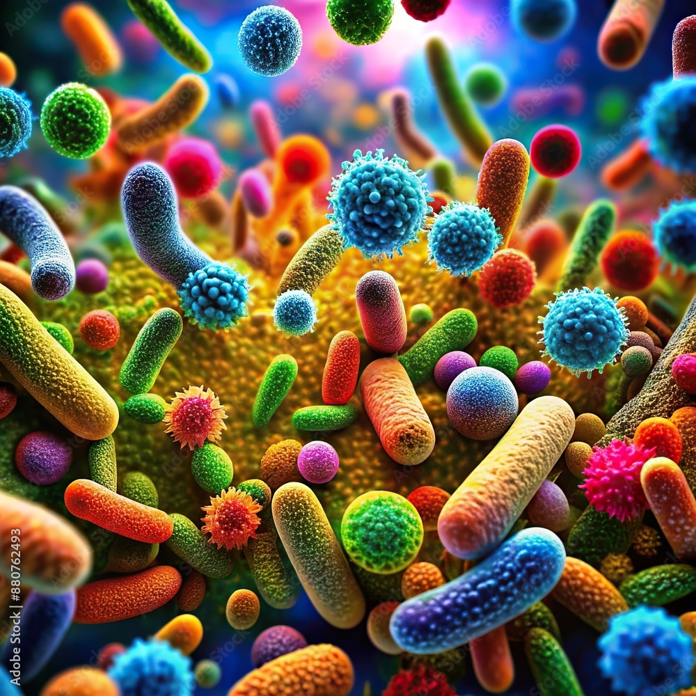 Microscopic view of vividly colored bacteria reveals their complex ...
