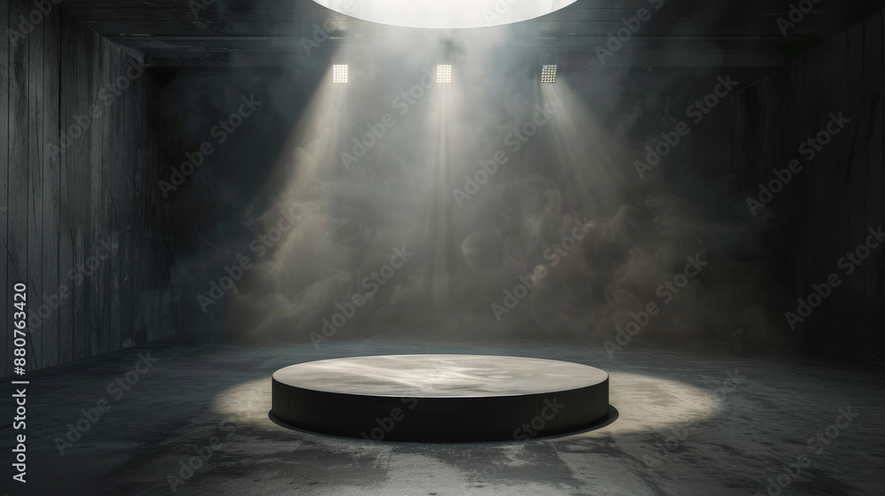 Spotlight: A powerful spotlight illuminates the center of the scene ...