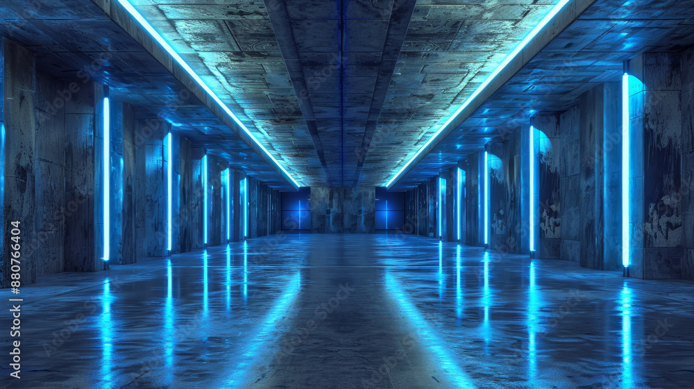 Underground Parking Garage Hangar: The foreground features an expansive ...