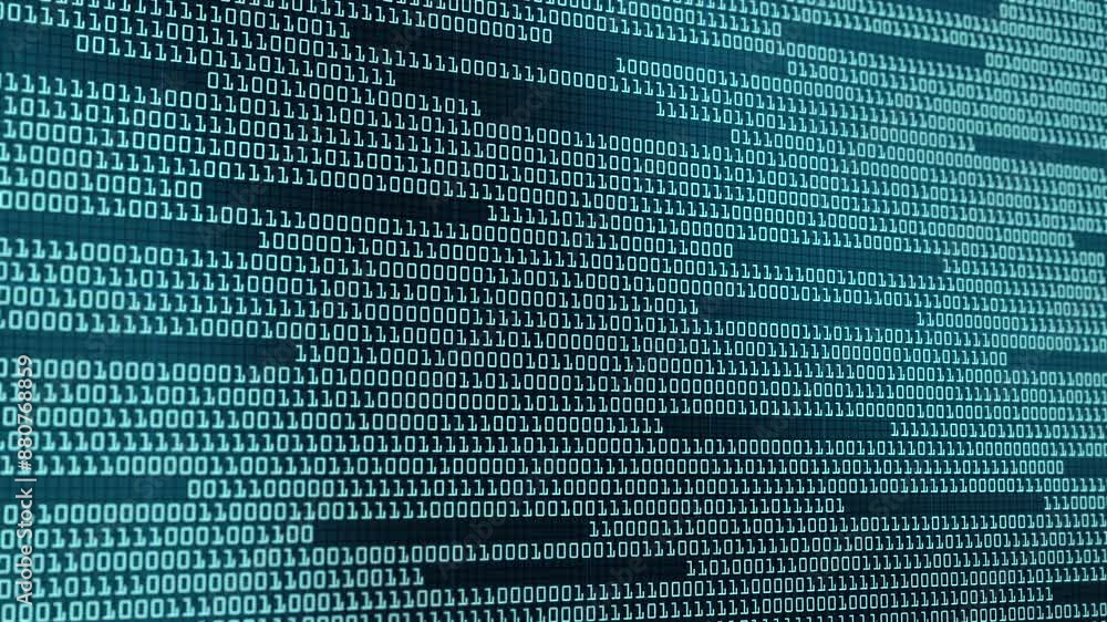 Binary Code With Empty Spaces, Digital Data Process Background, AI ...