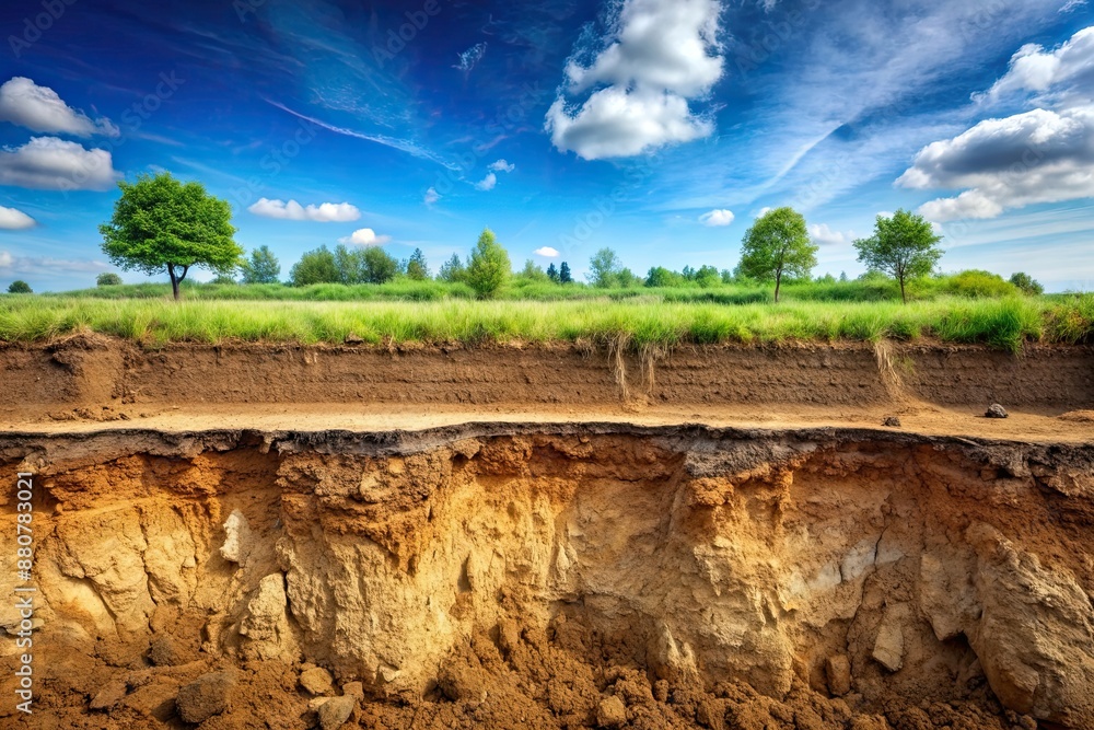 Stockfoto Eroding soil subsoil and bedrock underground soil layer of ...
