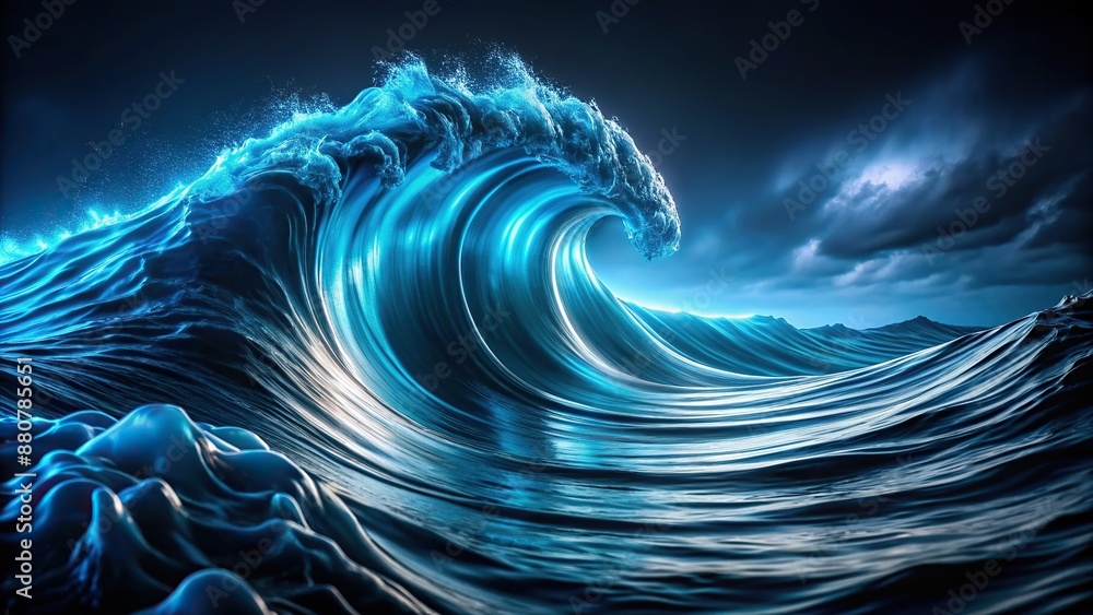 black blue ocean wave sea curve ripple background horror haunted ...