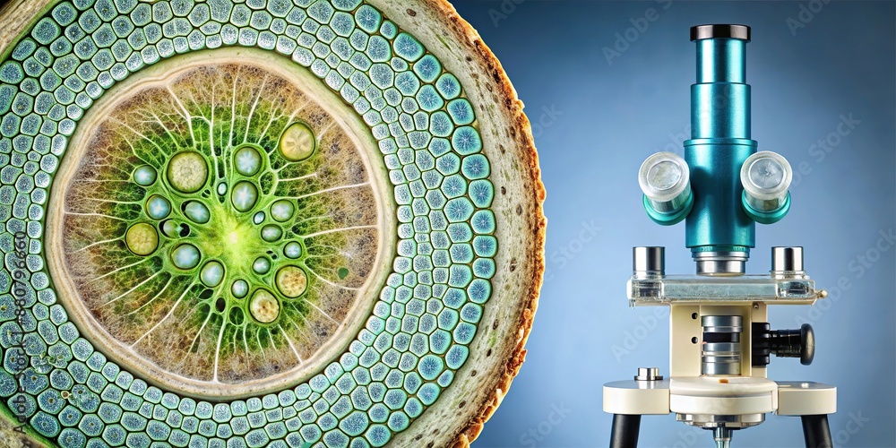 Cross section Dicot Monocot and Root of Plant Stem under the microscope ...