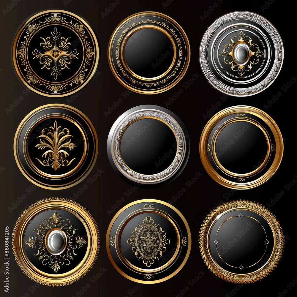 Rank circle frames, evolution frames for rpg avatars and modern ...