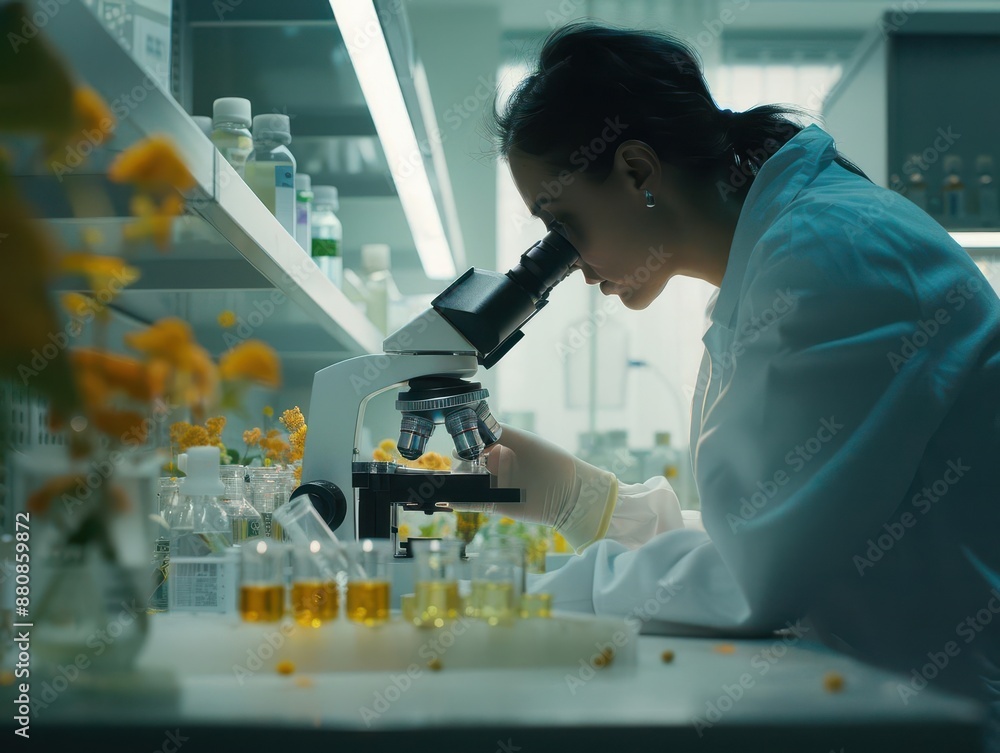 scientific precision in microbiology focused lab technician peers ...