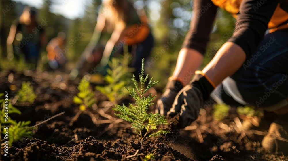 Volunteers plant trees to create biochar supporting environmental ...