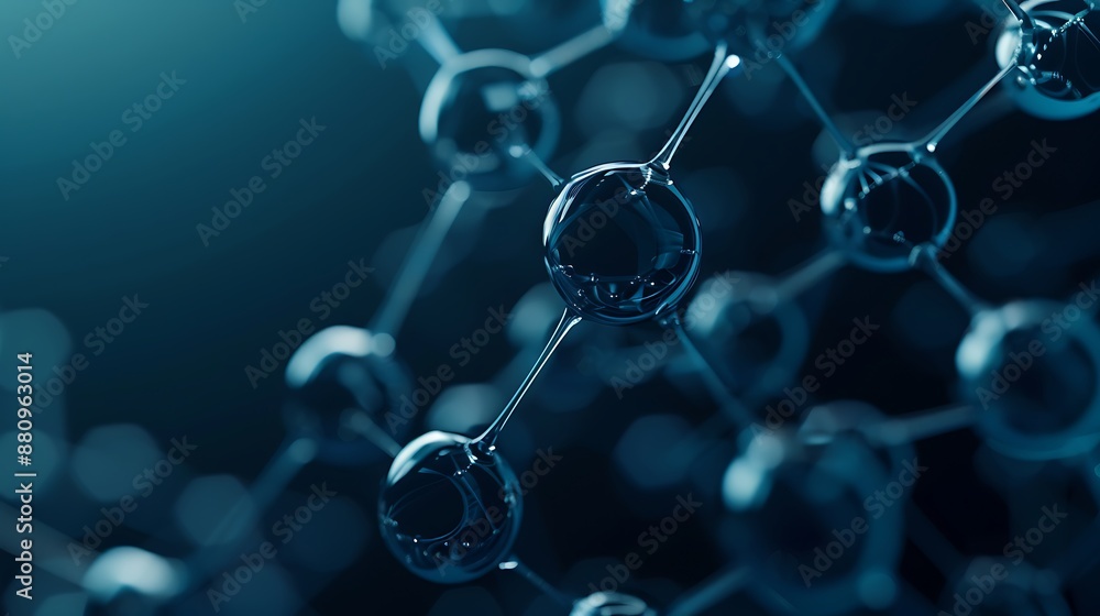 Molecular structure with a hexagonal lattice pattern interconnected by ...