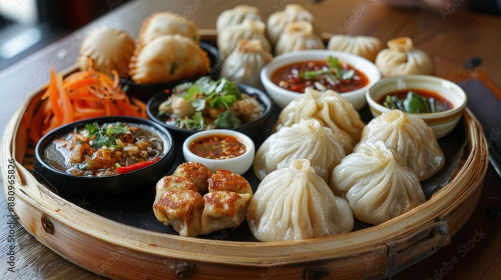 Delectable Assorted Dim Sum Feast in Traditional Chinese Restaurant ...