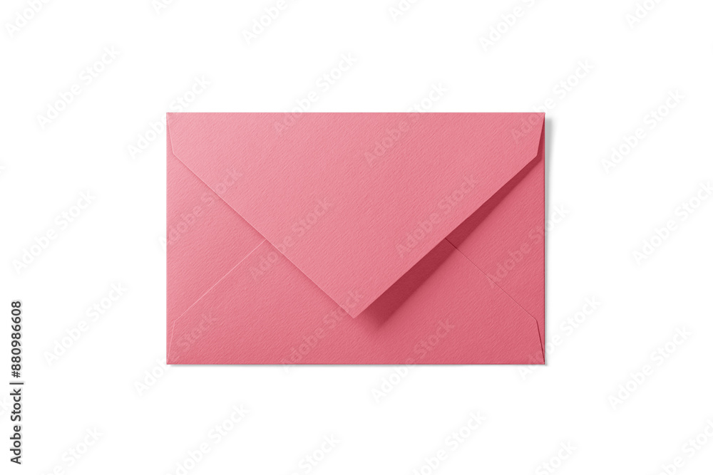 Pink paper envelope mockup isolated on a transparent background, PNG ...