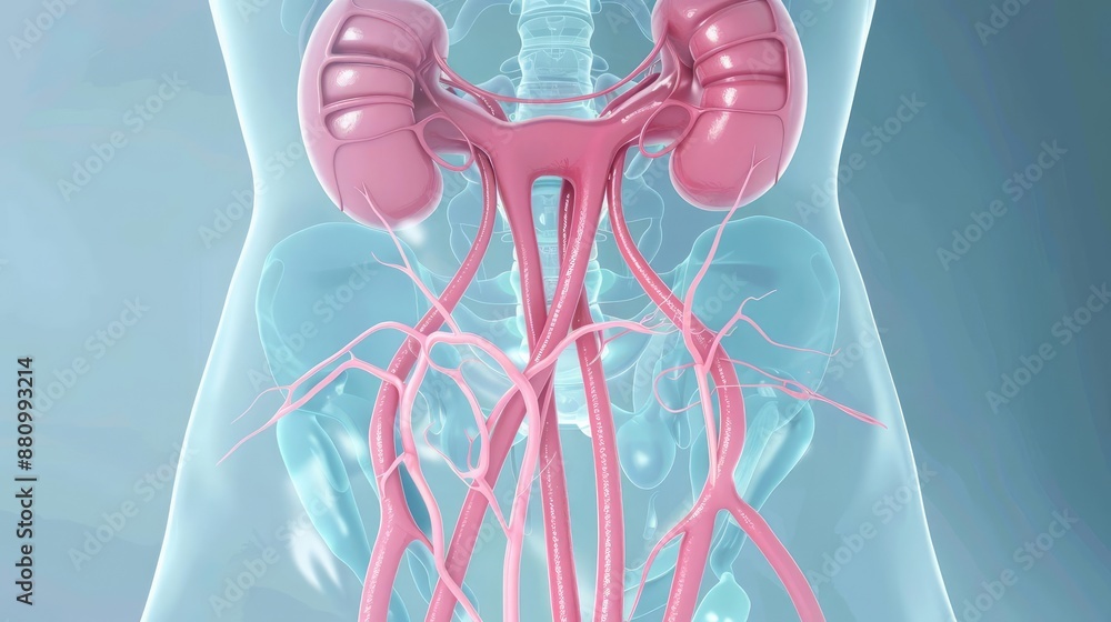 Detailed 3D illustration of the human fallopian tubes, Human Body ...