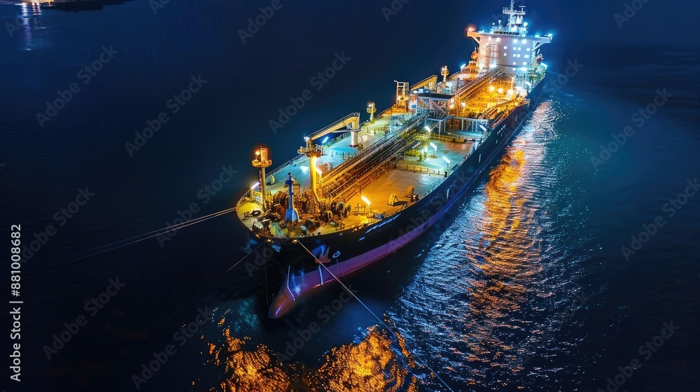oil tanker, gas tanker in the high sea.Refinery Industry cargo ship ...