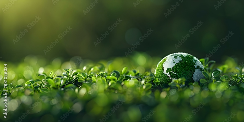 Earth seen up close with net zero carbon neutral concept to promote ...