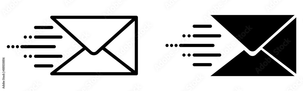 Email send message icon vector set isolated on transparent background ...