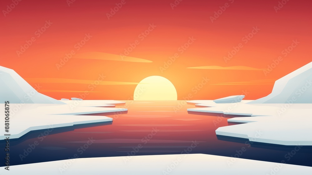 High-resolution photo flat design top view tundra habitat cartoon ...