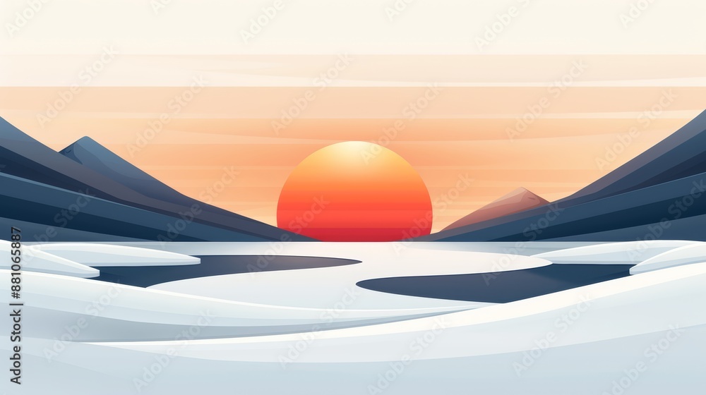 High-resolution photo flat design top view tundra habitat cartoon ...