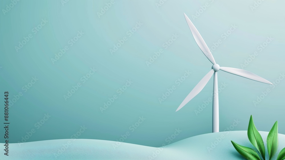 Power generation flat design front view, eco-friendly theme, animation ...