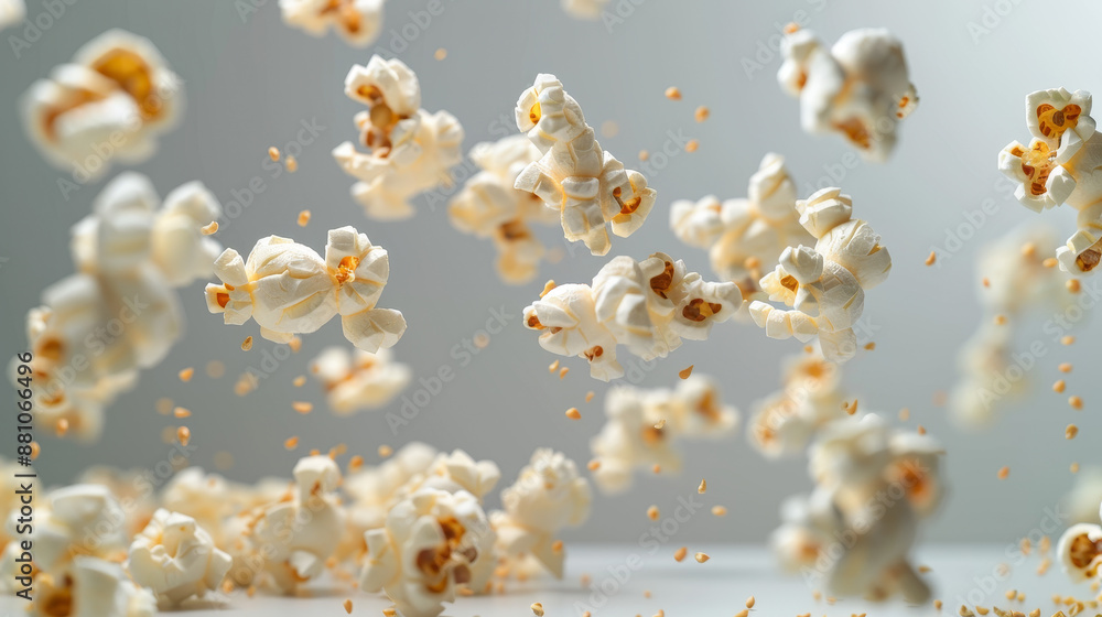 Spilled Popcorn: The foreground features a spill of popcorn scattered ...