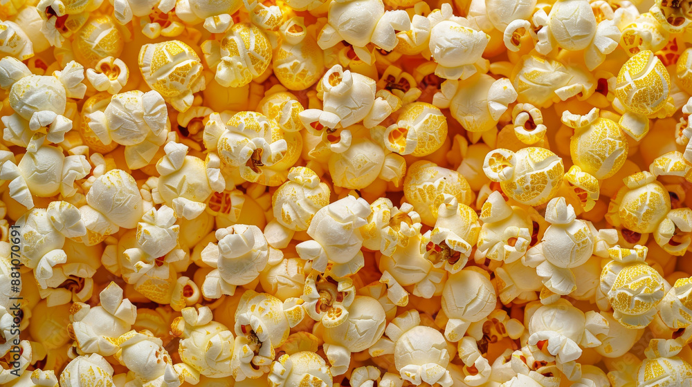 Background of Lots of Popcorn: The entire frame is filled with fluffy ...