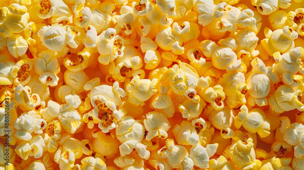 Background of Lots of Popcorn: The entire frame is filled with fluffy ...