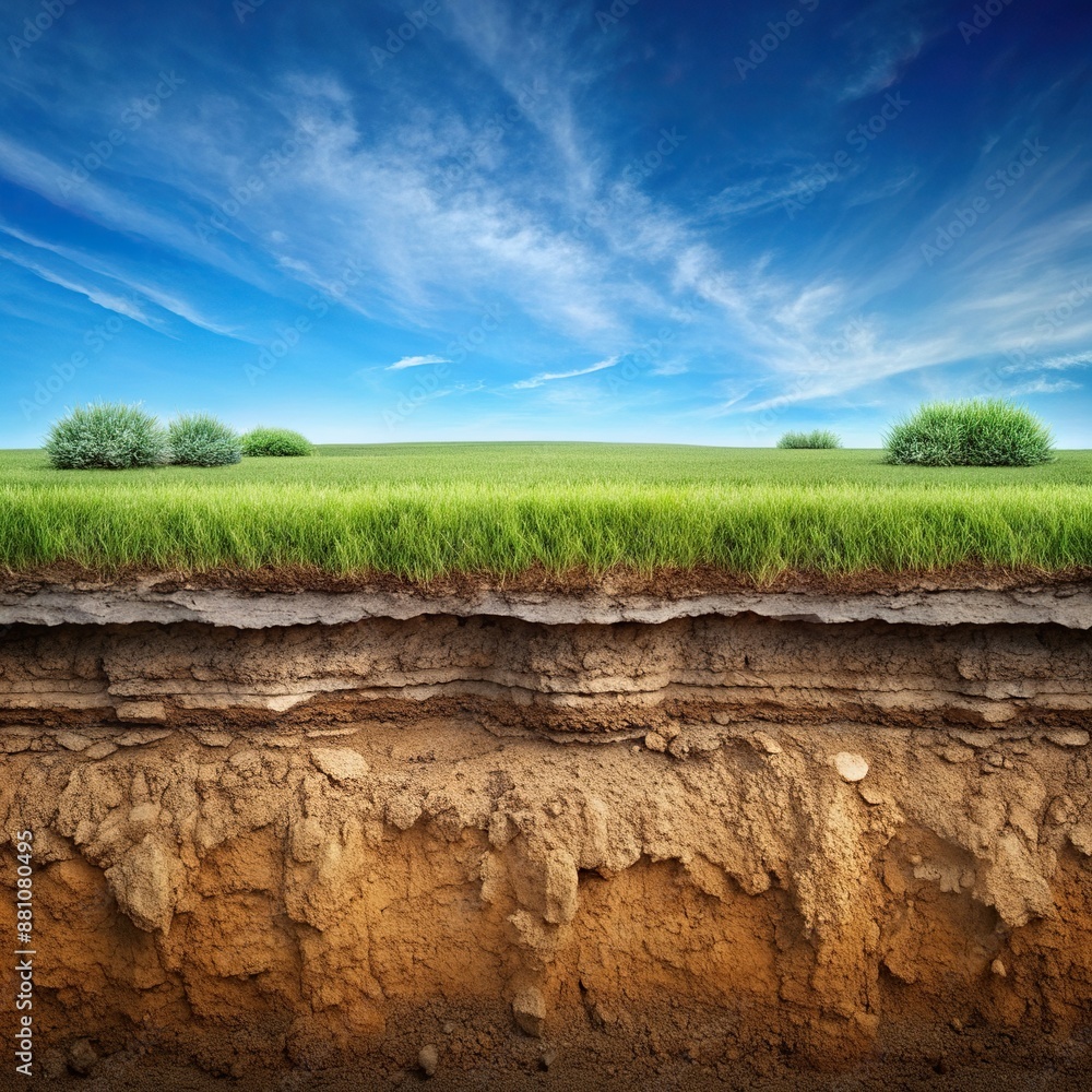 Ilustracja Stock: Eroding soil subsoil and bedrock underground soil ...