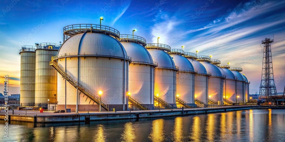 Foto de Capturing the Scale of Liquefied Natural Gas Storage Tanks at a ...