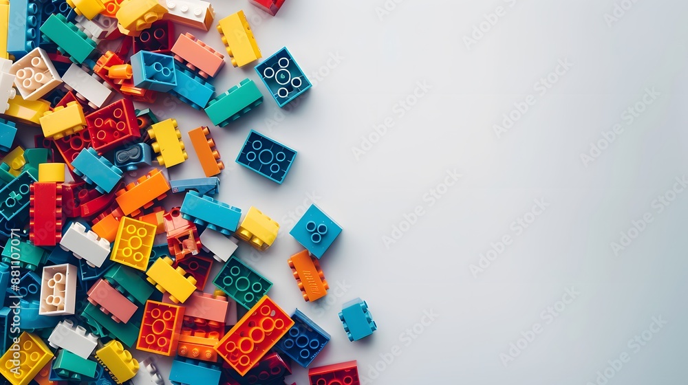 White background, white space in the center of picture. A pile of ...