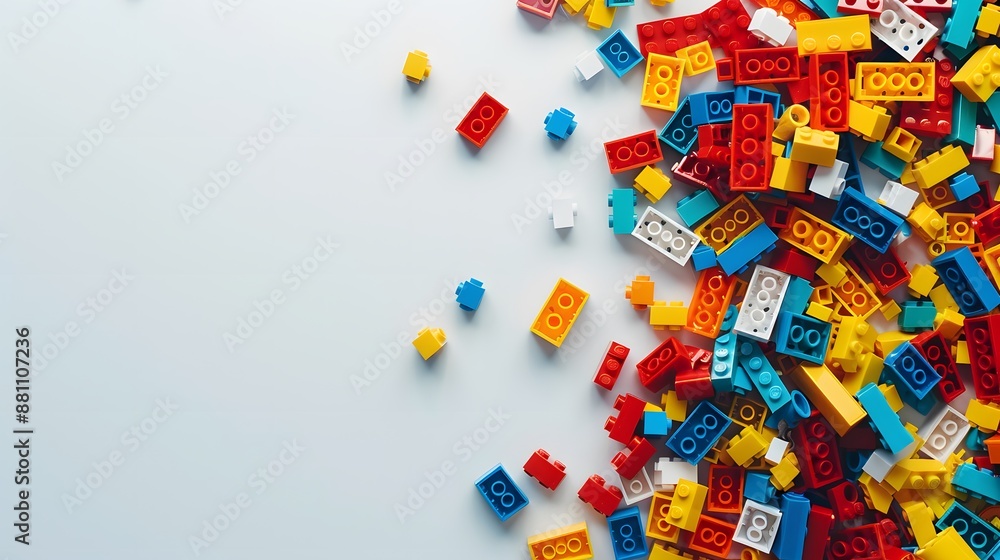 White background, white space in the center of picture. A pile of ...